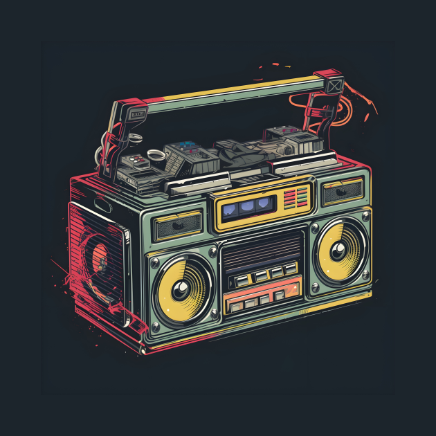 Ghetto Blaster Boom Box 80s Hip-Hop Stereo - Boombox - Pin | TeePublic