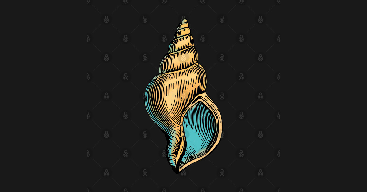 Golden Seashell - Seashell - T-Shirt | TeePublic