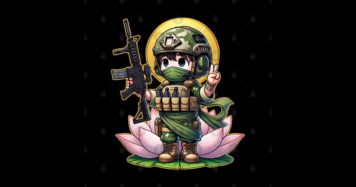 Tactical Young Buddha - Buddha - Sticker | TeePublic