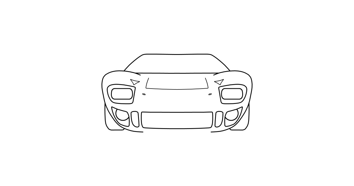 1960s Ford GT40 classic car black outline graphic - Classic Car - Mug ...