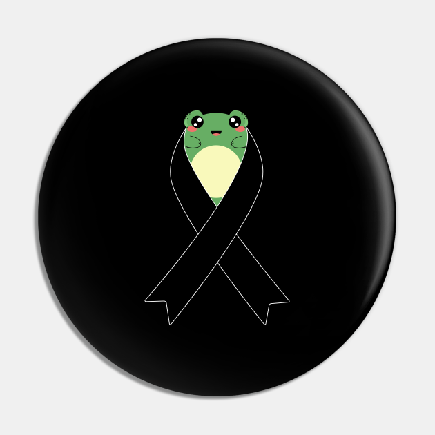 Skin Cancer Awareness Kawaii Frog Black Ribbon Gift - Skin Cancer - Pin ...