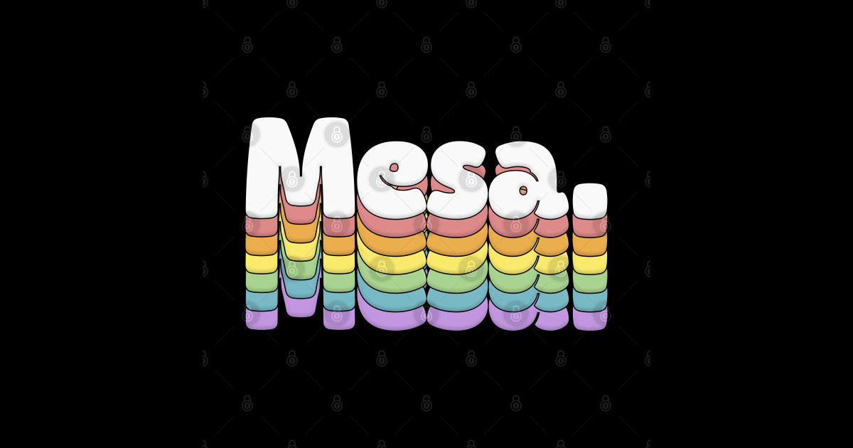 Mesa // Retro Typography Design - Mesa - Sticker | TeePublic
