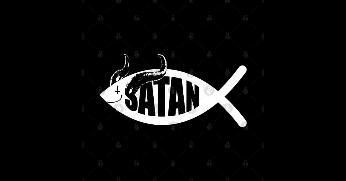 Satan Fish - Satan - Sticker | TeePublic