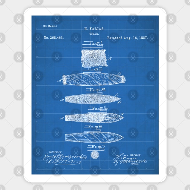 Cigar Making Patent - Cigar Smoker Smoke Tobacco Shop Art - Blueprint ...