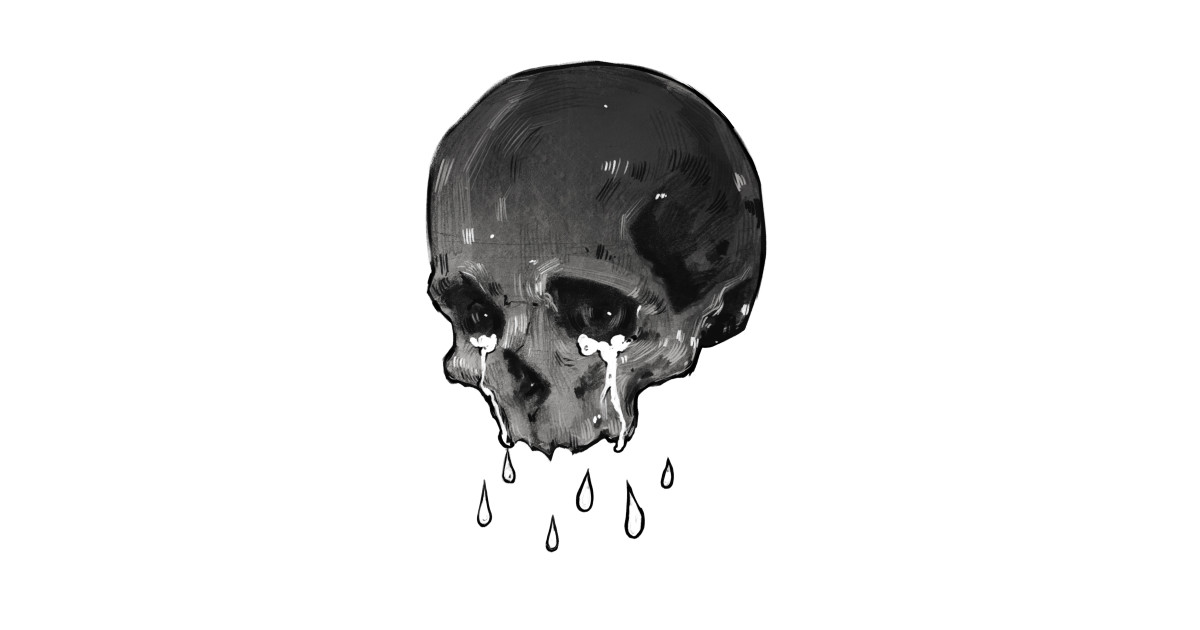 crying skull - Skull - T-Shirt | TeePublic