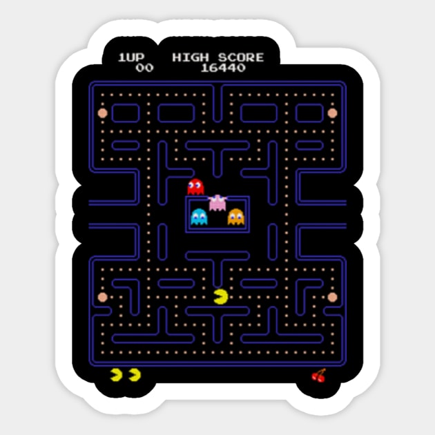Pac-Man First Level - Pac Man - Sticker | TeePublic