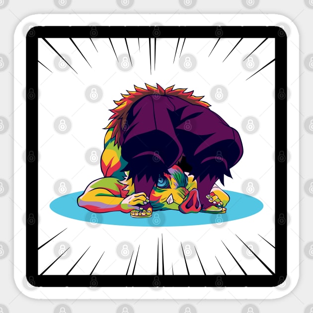 Funny Inosuke - Demon Slayer Kimetsu No Yaiba - Sticker | TeePublic