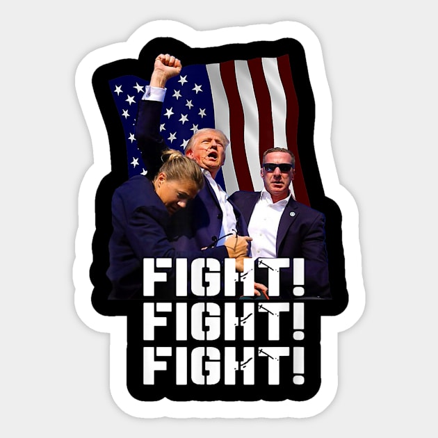 Trump Shot Fist Pump - Trump Fight - Sticker | TeePublic