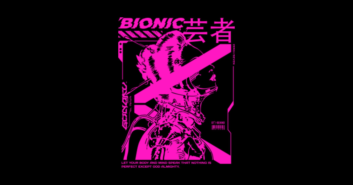 Bionic of geisha pink vibes | Gonaku merch - Black - Geisha - Sticker ...