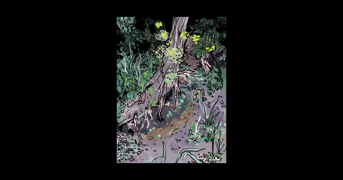 Pixel Pond Tree Roots - Hiking - Sticker | TeePublic