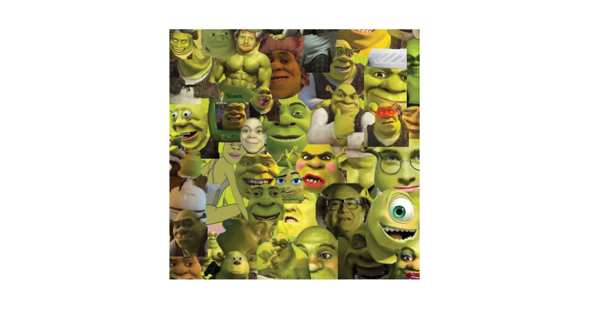 Shrek Meme Collage Shrek Swamped Vintage Cartoon - Shrek - T-Shirt ...