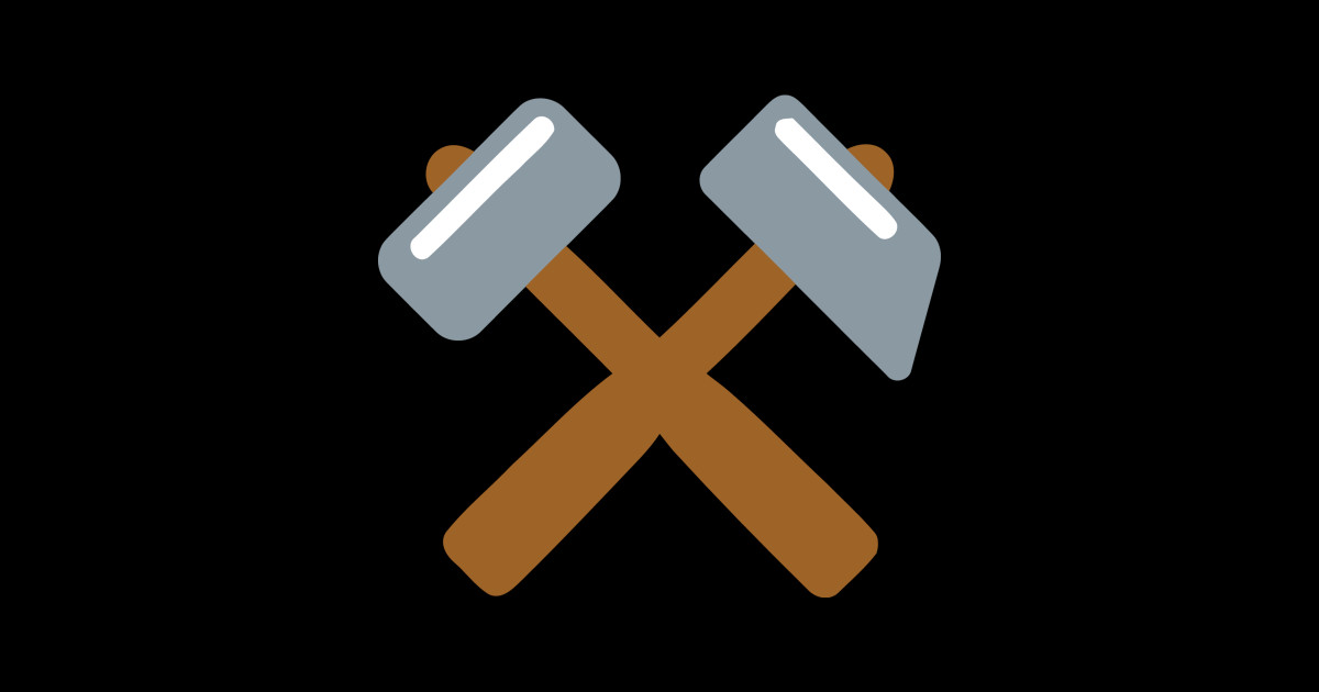 Hammers Emoticon - Hammers - Sticker | TeePublic