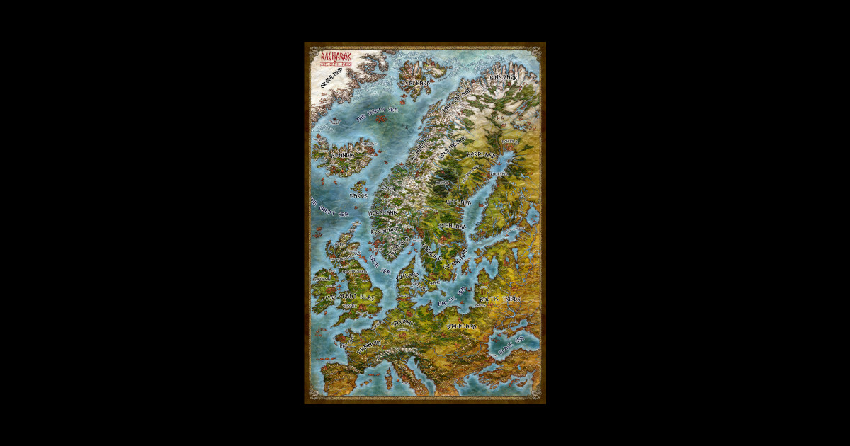 Map of Midgard - Midgard - Sticker | TeePublic