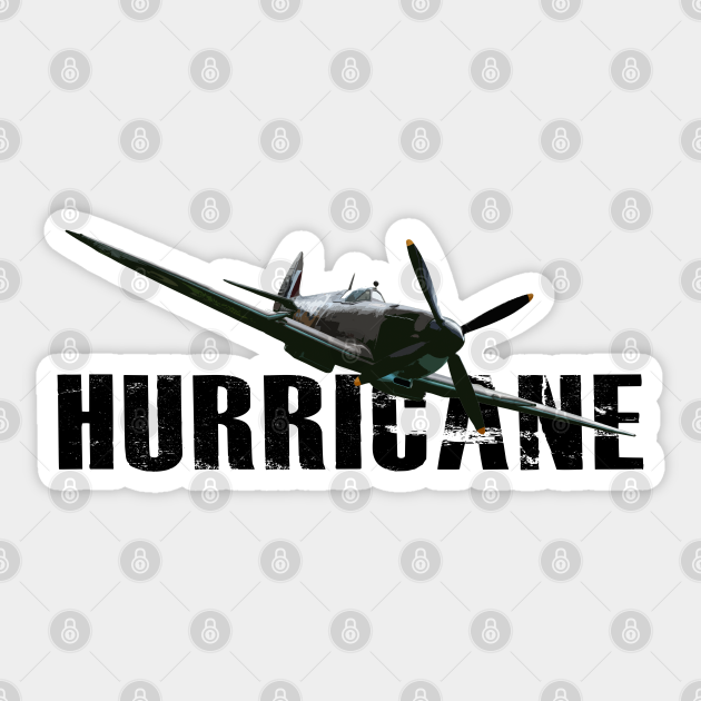 Hawker Hurricane WWII Fighter Silhouette - Airplane - Sticker | TeePublic