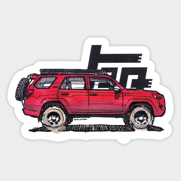 5th Gen 4Runner TRD - Red - 4runner - Sticker | TeePublic