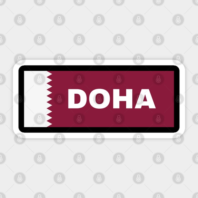 Doha City in Qatar Flag - Doha - Sticker | TeePublic