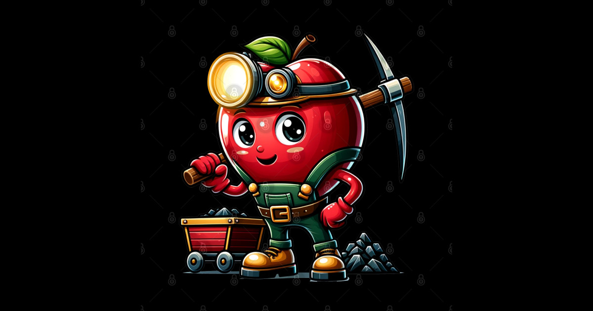 apple the miner - Miner - Sticker | TeePublic