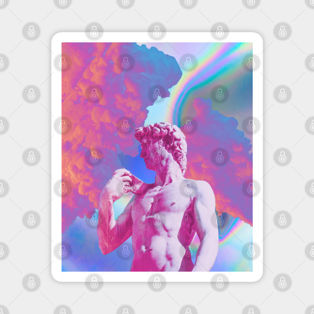 Vaporwave David Statue - Vaporwave Statue - Magnet | TeePublic