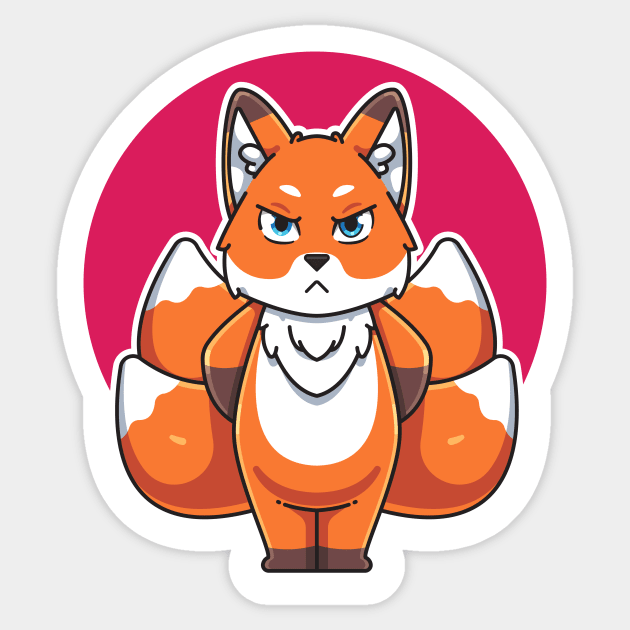 a cute Kitsune chibi cartoon illustration vector - Cute Kitsune Fox ...