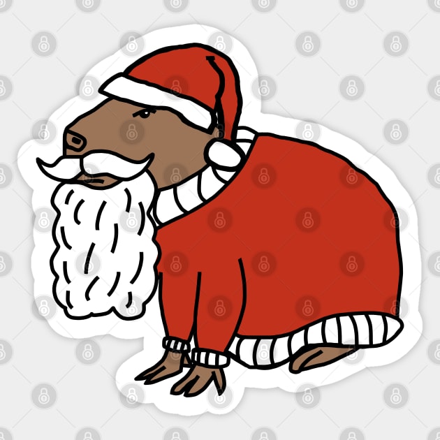 Christmas Capybara Dressed as Santa Claus - Christmas - Sticker | TeePublic
