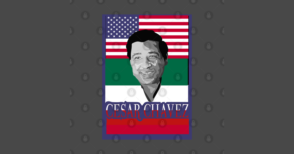 Cesar Chavez Mexican & American Flags - Cesar Chavez - T-Shirt | TeePublic