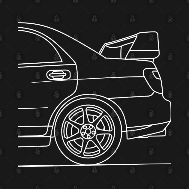 JDM Rally Car Outline - Subaru - T-Shirt | TeePublic