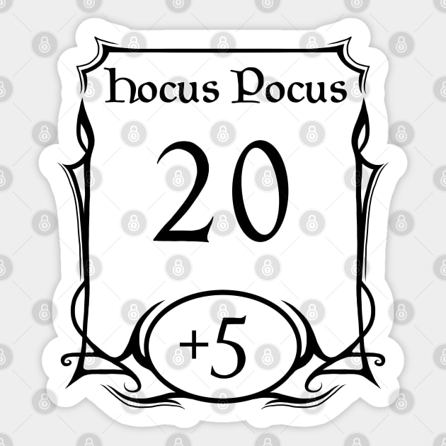 Hocus Pocus DnD Stat - Dnd - Sticker | TeePublic