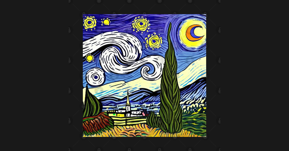 Starry Night Style - Starry Night - T-Shirt | TeePublic