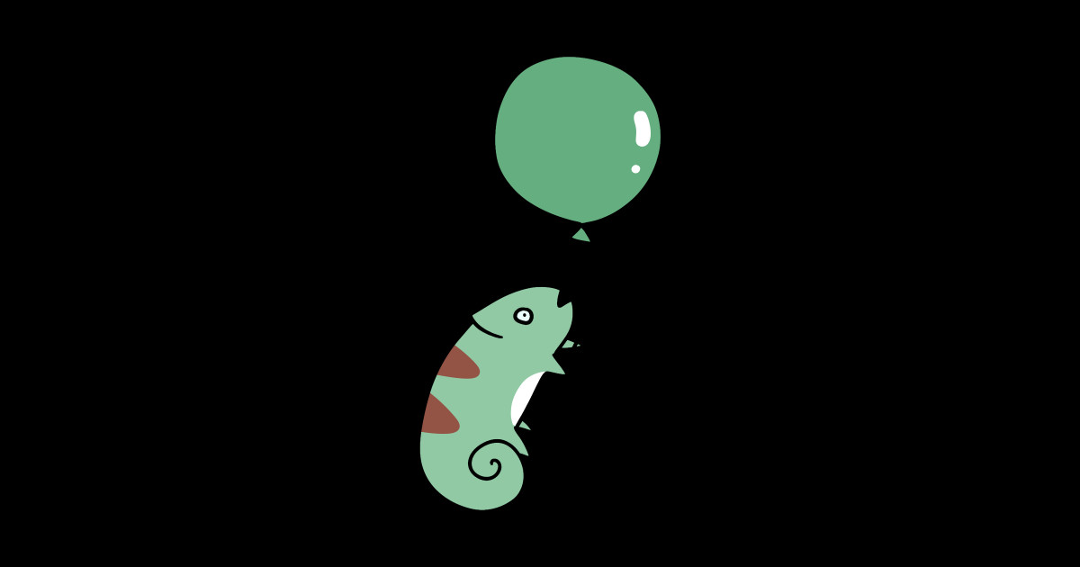 Green Balloon Chameleon - Chameleon - Sticker | TeePublic