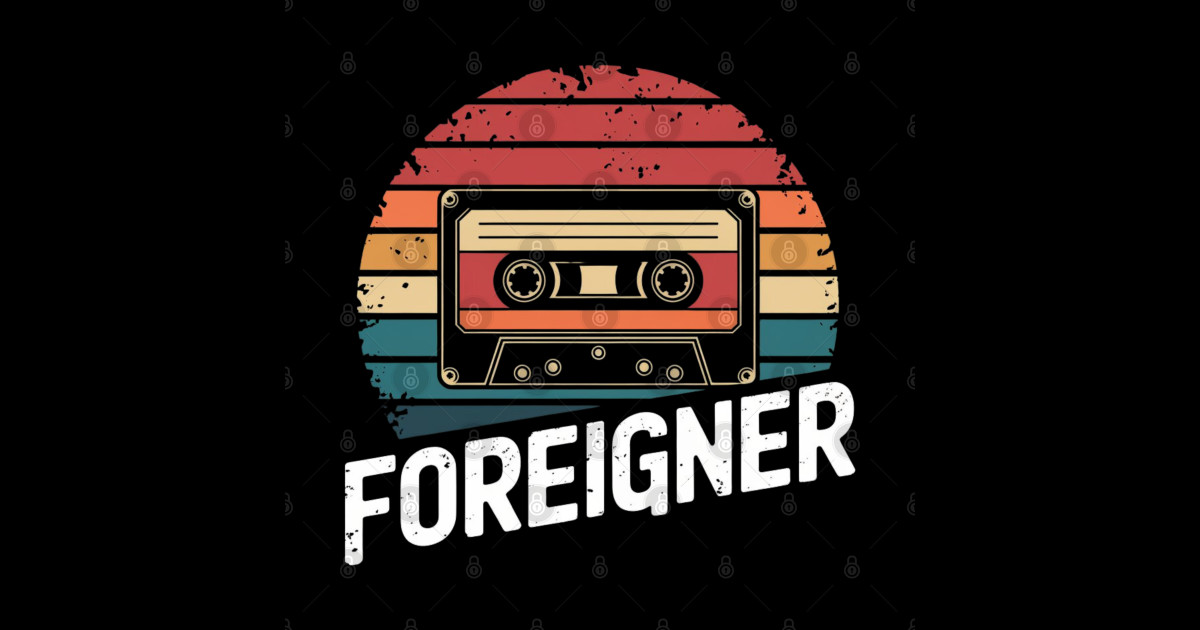 Classic 90s Cassette // Foreigner - Vintage - Sticker | TeePublic
