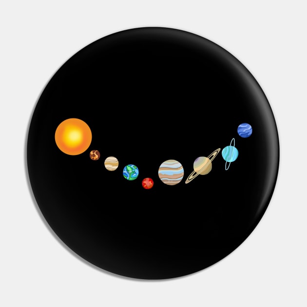 Smiling Solar System - Planets - Pin | TeePublic