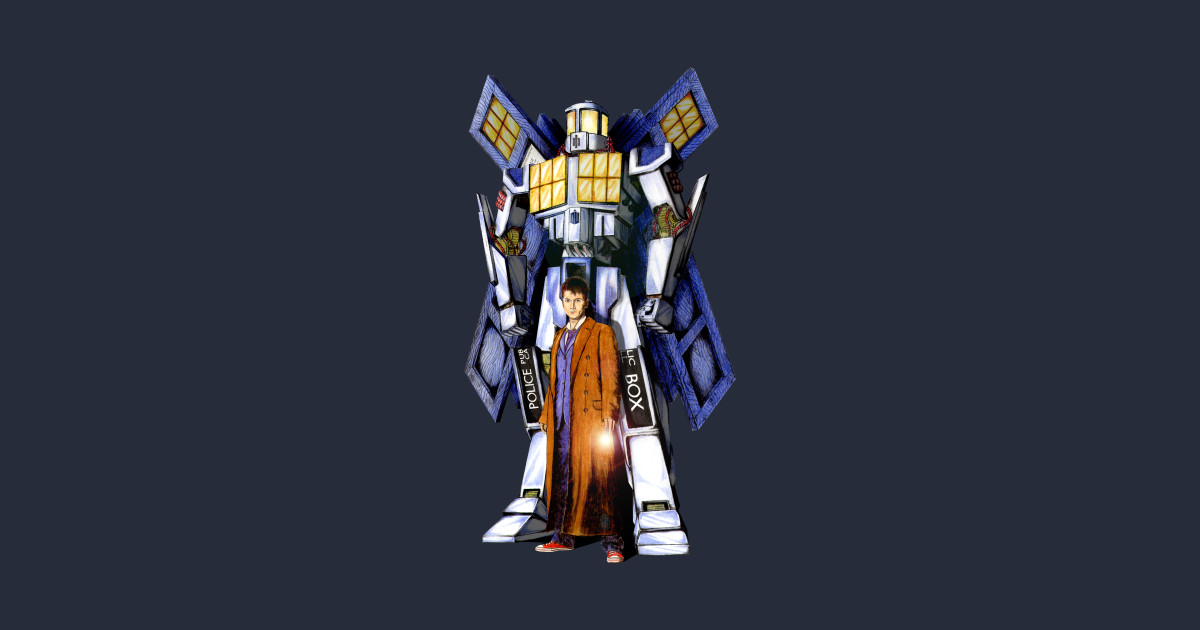 10th Doctor With Big Giant Retro Transformers Phone box - Doctor Who ...