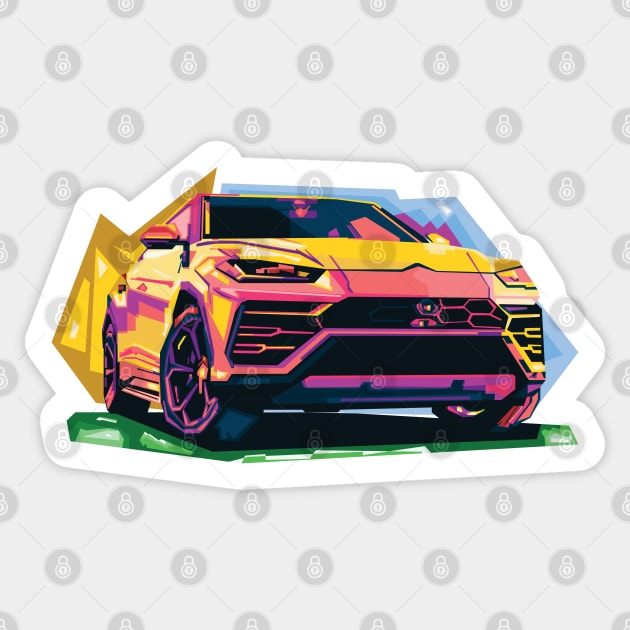 Lamborghini Urus WPAP - Lamborghini - Sticker | TeePublic