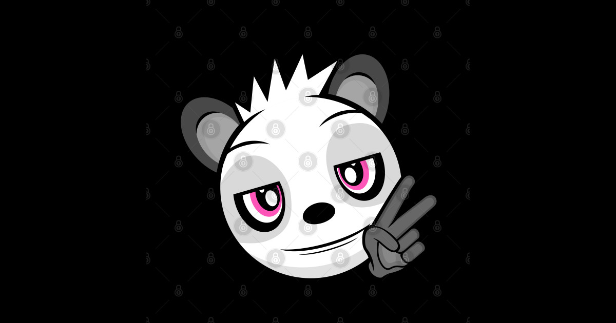 Relaxed Peace Sign Panda Mei - Moulemote - Sticker | TeePublic