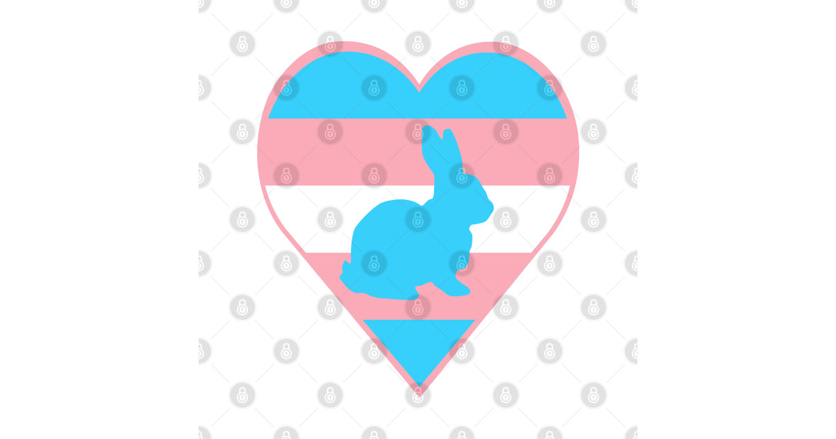 LGBTQ Transgender Pride Flag colors, Heart, Blue Rabbit - Transgender ...