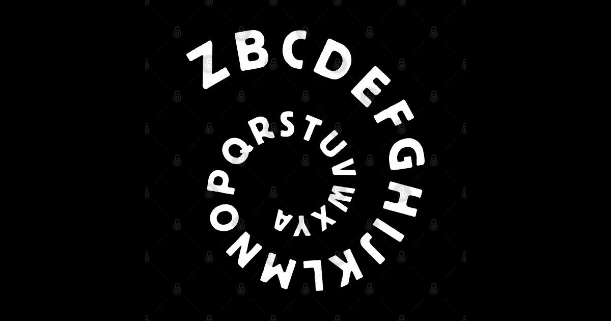 Eccentric - Reverse Alphabet. [Bright] - Minimal - Sticker | TeePublic