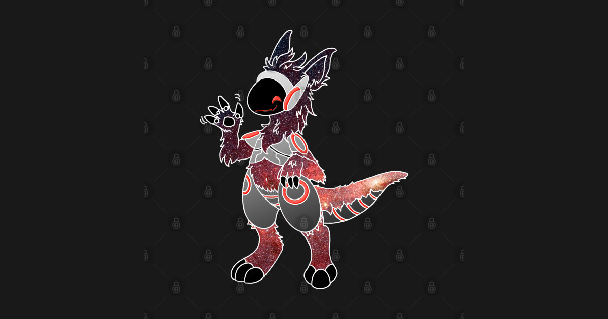 Protogen Fursuit Waving Cosmic Red stars Fursona Furry - Protogen - T ...