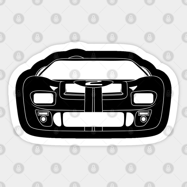 Ford GT40 White Outline - Car - Sticker | TeePublic