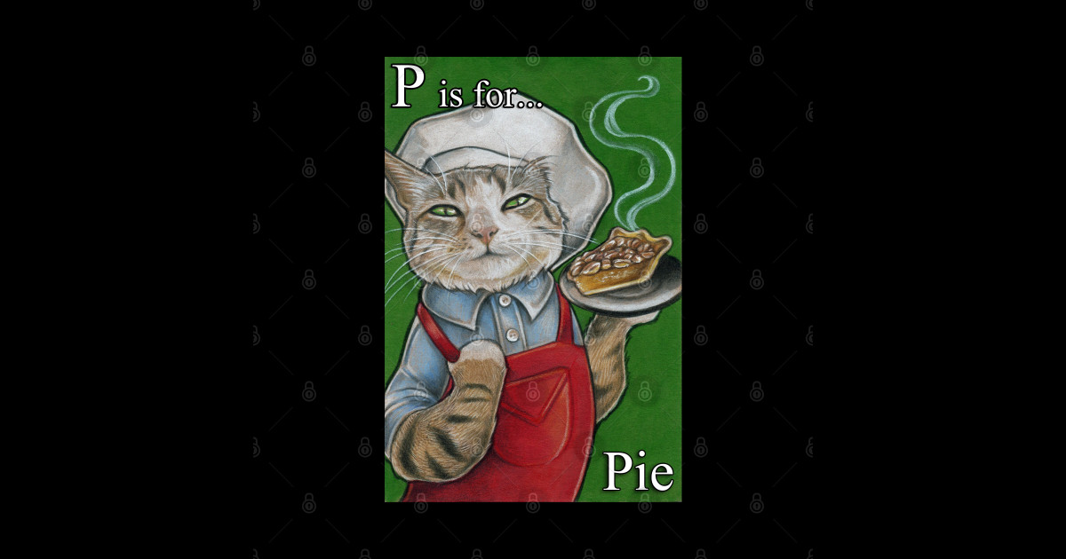 P is for Pie - Black Outlined Version - Thanksgiving - Sticker | TeePublic