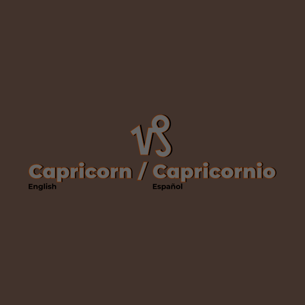 Capricorn Power Color- Grey & Brown - Capricorn - T-Shirt | TeePublic