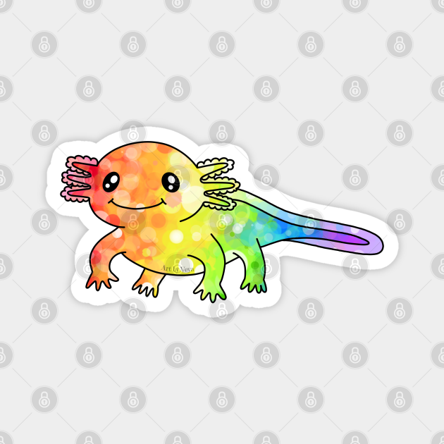 A little rainbow axolotl - Rainbow - Magnet | TeePublic