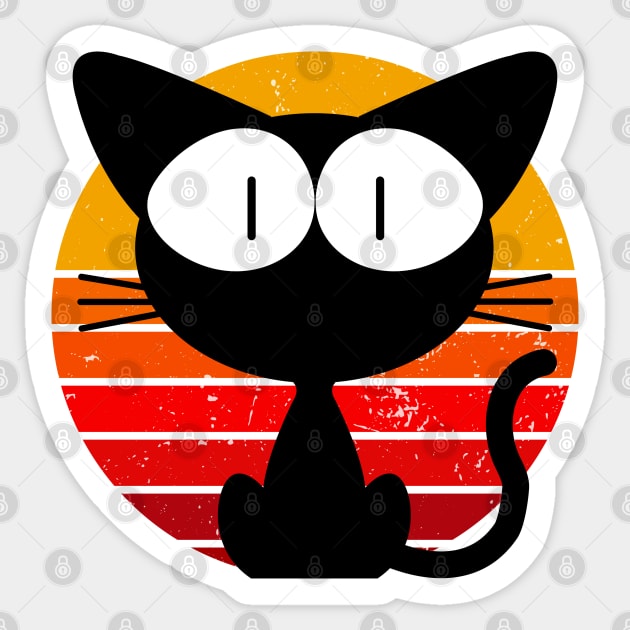 Powell cat a funny cat - Classic Vintage Summer - Cat - Sticker | TeePublic