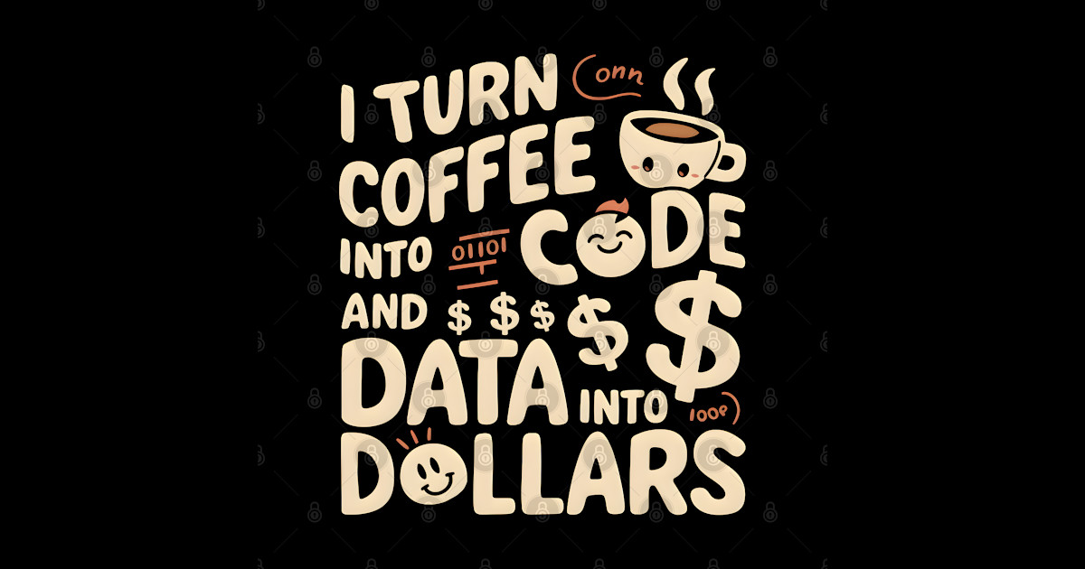 I Turn Coffee into Code and Data into Dollars - Data Science - Sticker ...