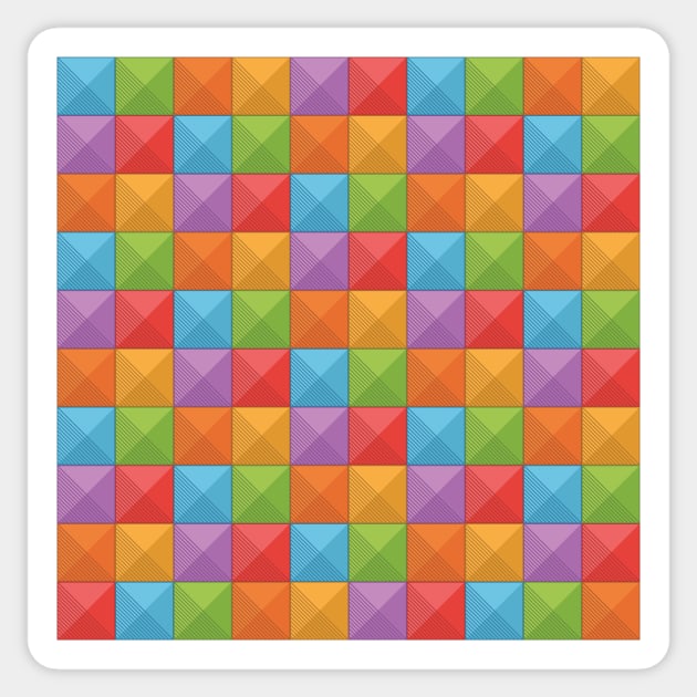 Multi Coloured Blocks - Squares - Sticker | TeePublic