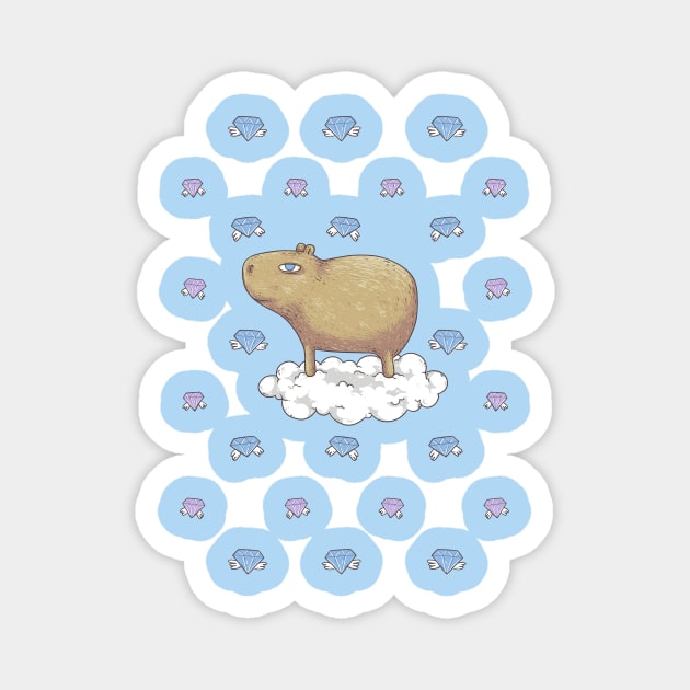 Capy in the Sky with Diamonds - Capybara - Magnet | TeePublic