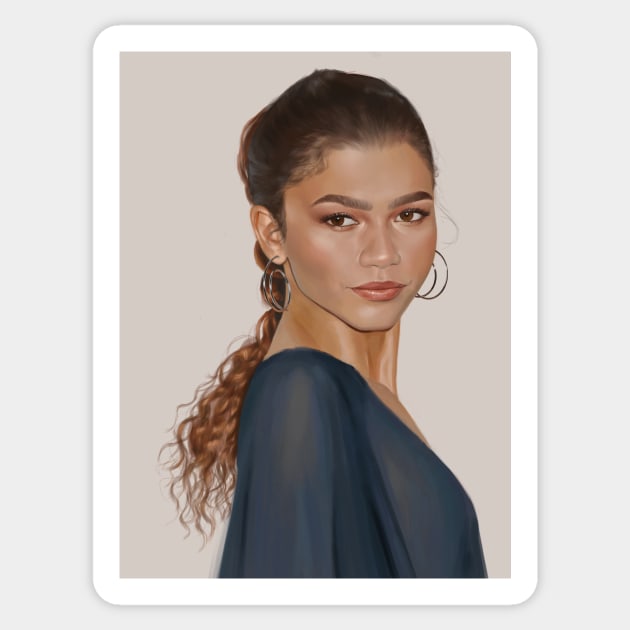 Zendaya Portrait - Zendaya - Sticker | TeePublic