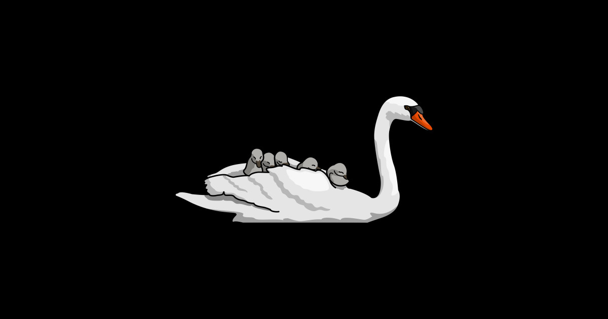 Mom Swan - Swan - Sticker | TeePublic