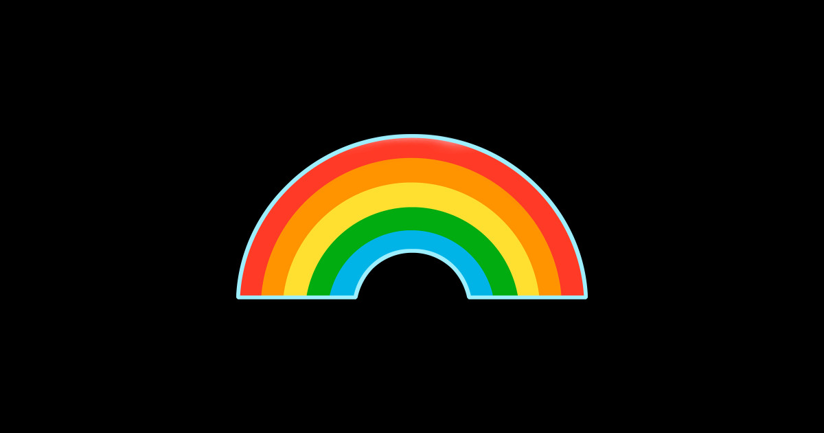 Just a 70s 80s style retro rainbow - Rainbow - Sticker | TeePublic