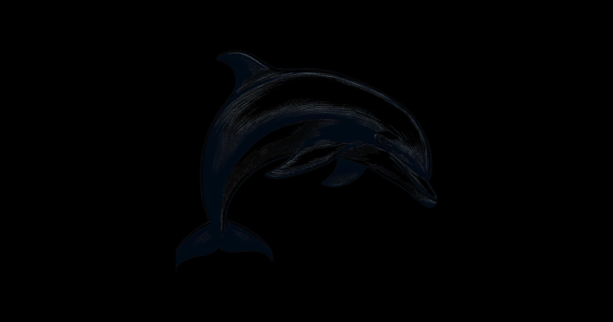 Stick Figure of a Dolphin in Black Ink - Stick Figure Dolphin - Sticker ...