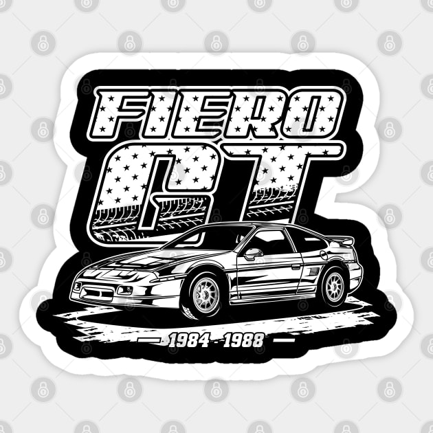 Fiero GT - White Print - Pontiac Fiero - Sticker | TeePublic